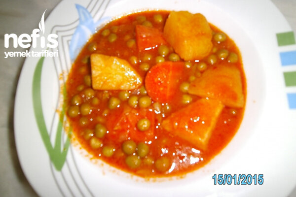 Patatesli Havuçlu Bezelye Yemeği Tarifi - Nefis Yemek Tarifleri - #386645