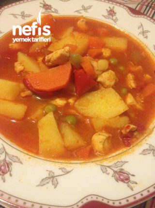 Tavuklu Bezelyeli Türlü Yemeği - Nefis Yemek Tarifleri