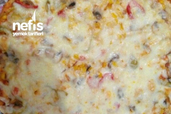 Mantarlı Tavuklu Pizza( Tam Ölçülü) - Nefis Yemek Tarifleri