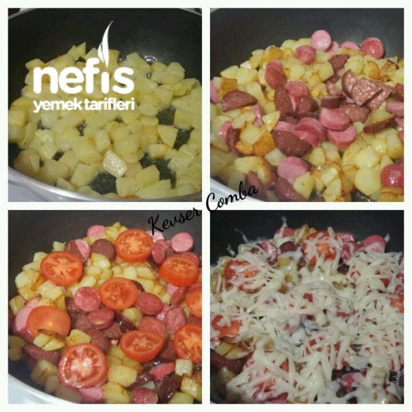 Şipşak Sucuklu Sosisli Patates - Nefis Yemek Tarifleri