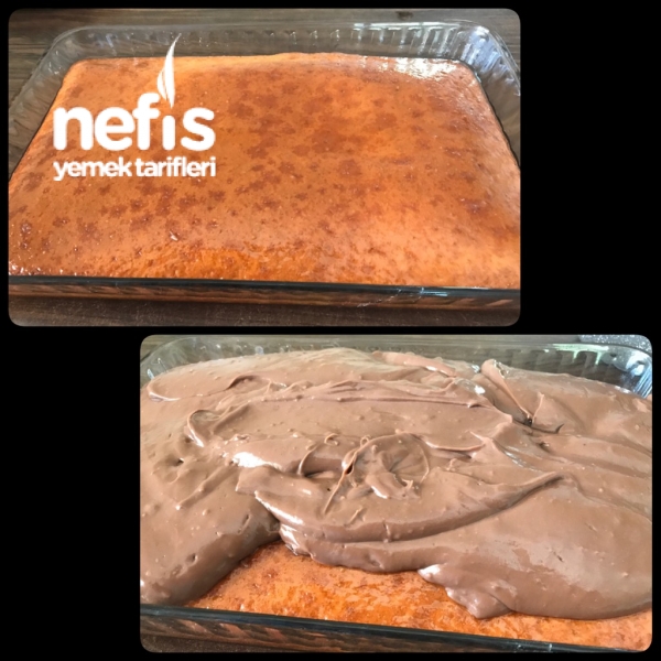 Sade Kek Üzerine Çikolatalı Pasta - Nefis Yemek Tarifleri