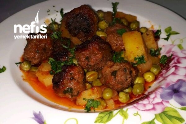 Fırında Köfteli Bezelye - Nefis Yemek Tarifleri