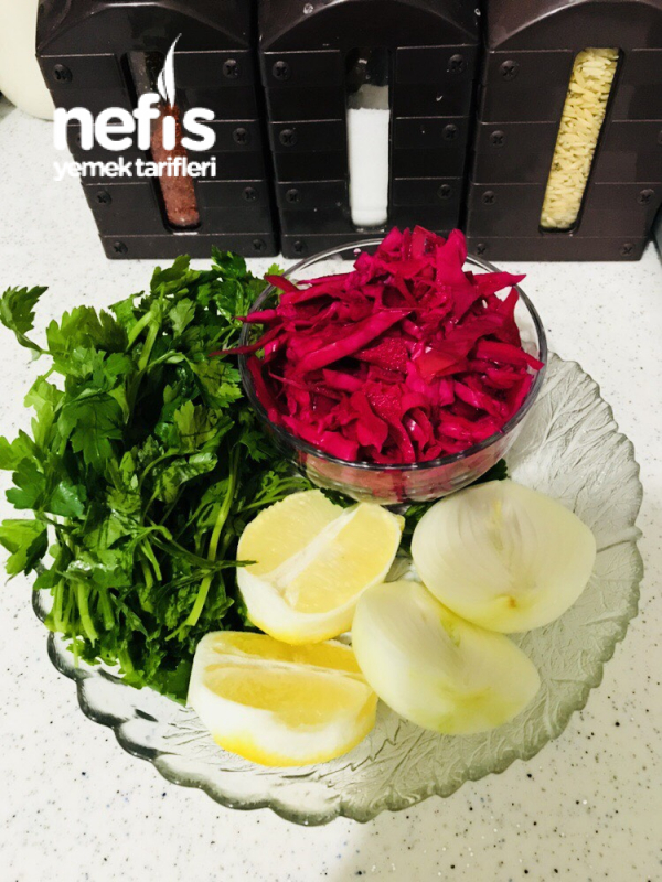Mor Lahana Turşulu Maydanoz Piyazı - Nefis Yemek Tarifleri
