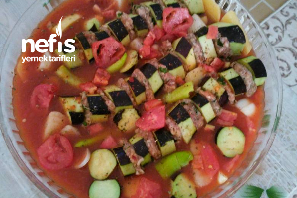 Fırında Patlıcanlı Sebzeli Kebap - Nefis Yemek Tarifleri