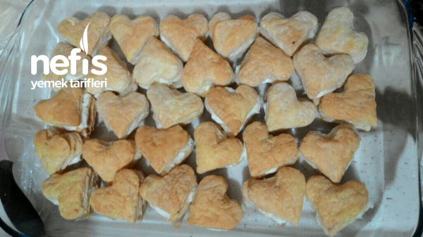 Milföyden Tek Lokmalık Kalp Tatlılar - Nefis Yemek Tarifleri