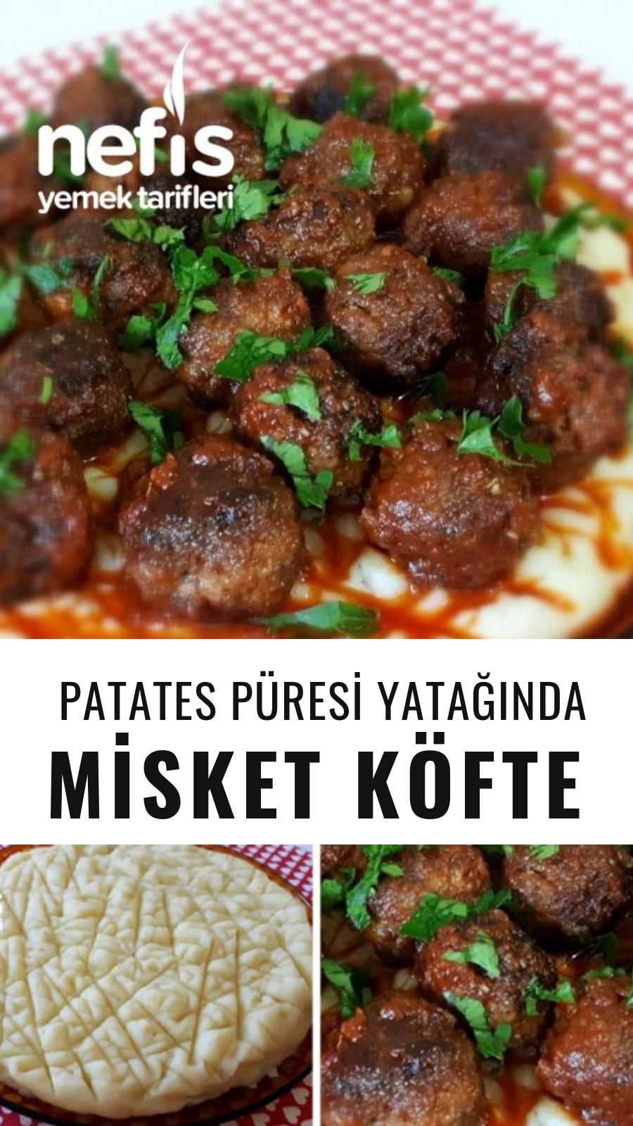 Patates Püre Yatağında Soslu Misket Köfte - Nefis Yemek Tarifleri