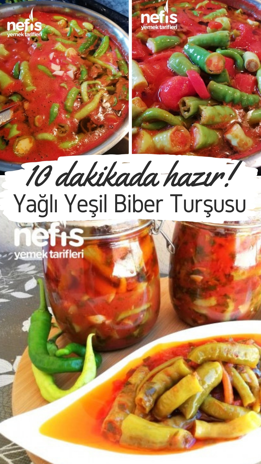 10 Dakikada Hazır Yağlı Yeşil Biber Turşusu (Muhteşem Lezzet) - Nefis ...