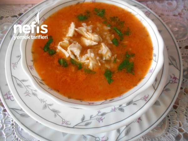 Kırık Pirinçli Tavuk Suyuna Tavuk Etli Çorba - Nefis Yemek Tarifleri