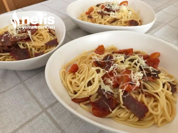 Pastırmalı Spagetti - Nefis Yemek Tarifleri - #10842731