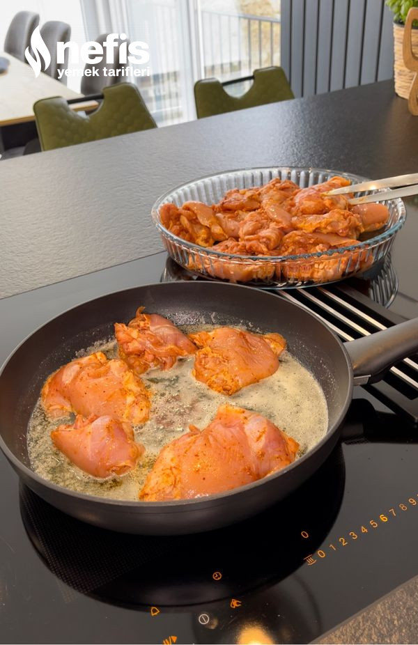 Fırında Kremalı Biber Ve Mantarlı Tavuk İncik - Nefis Yemek Tarifleri