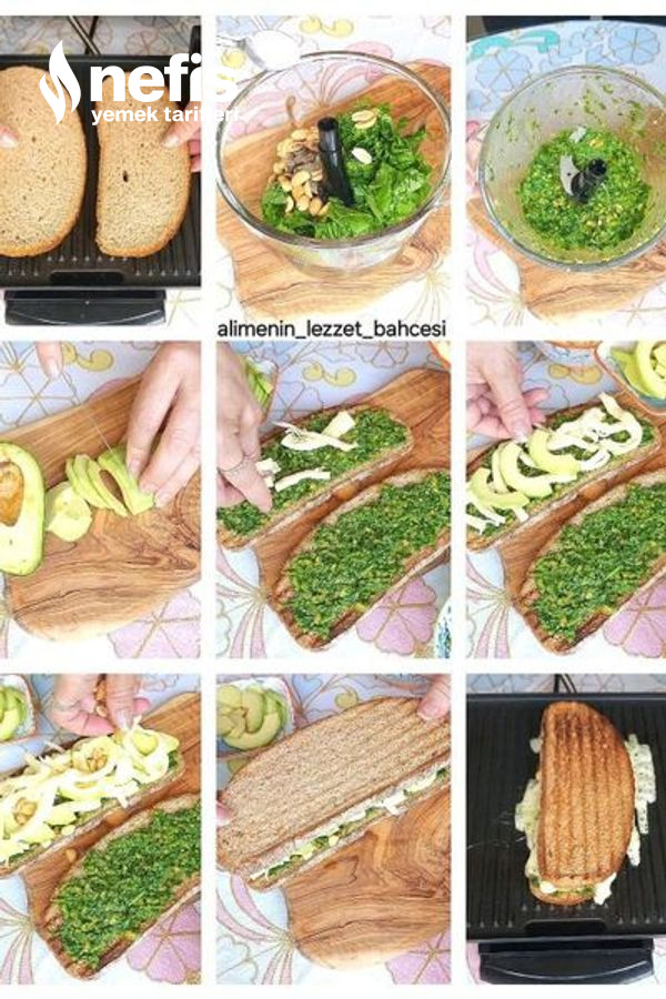 Avokado Ve Pesto Soslu Nefis Kahvaltılık Tost (Videolu) - Nefis Yemek ...