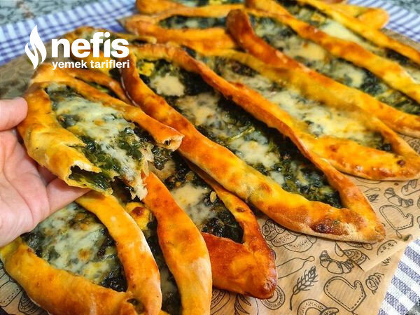 Evde Ispanaklı Kaşarlı Pide (Videolu) - Nefis Yemek Tarifleri