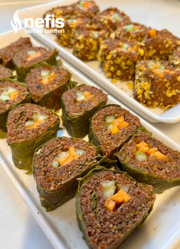 Çiğ Köfte Roll – Yaprak Sarma Çiğ Köfte Rulo - Nefis Yemek Tarifleri