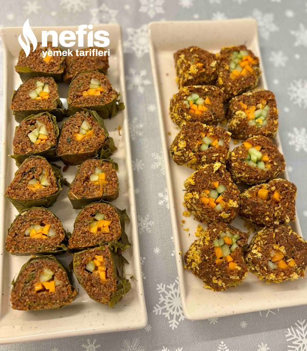 Çiğ Köfte Roll – Yaprak Sarma Çiğ Köfte Rulo - Nefis Yemek Tarifleri